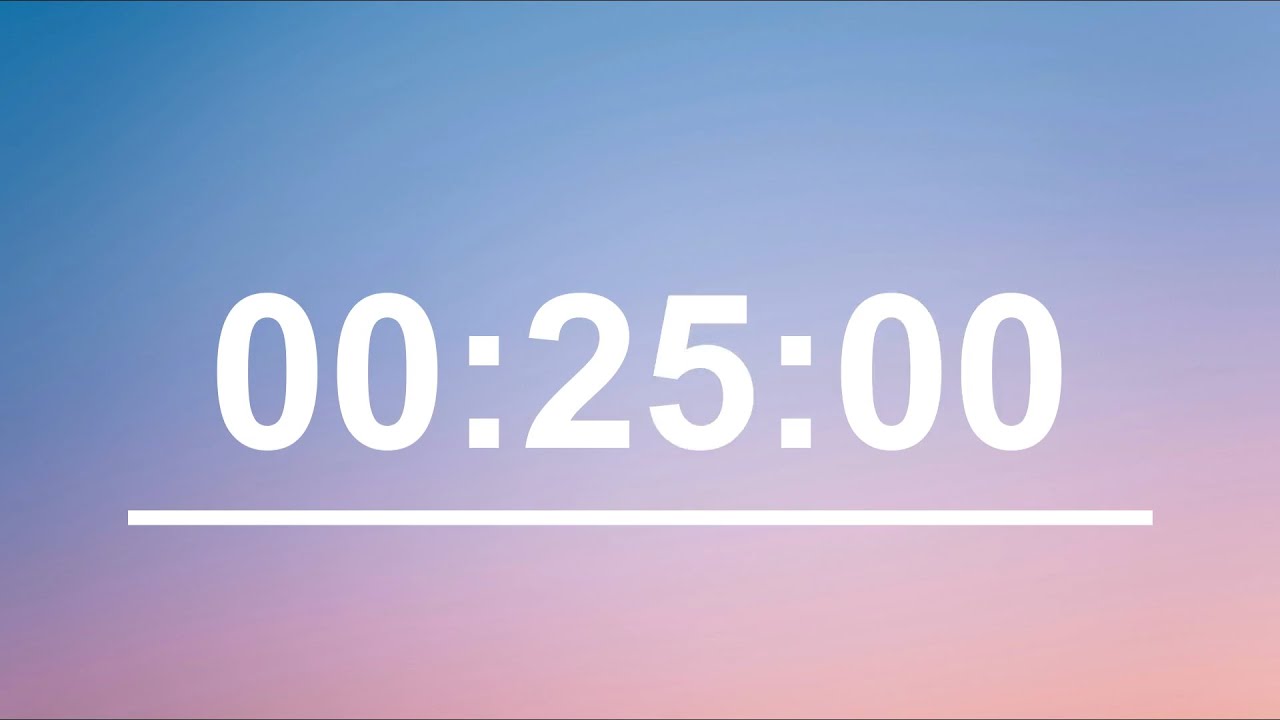 25 Minute Countdown Timer (HD) | Clean Minimal Timer - YouTube