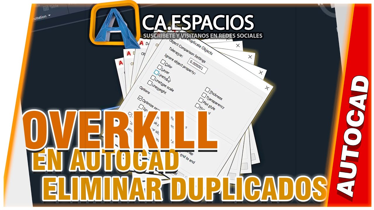 Overkill Eliminar Elementos Duplicados En Autocad Eliminar Objetos Sobrepuestos Youtube