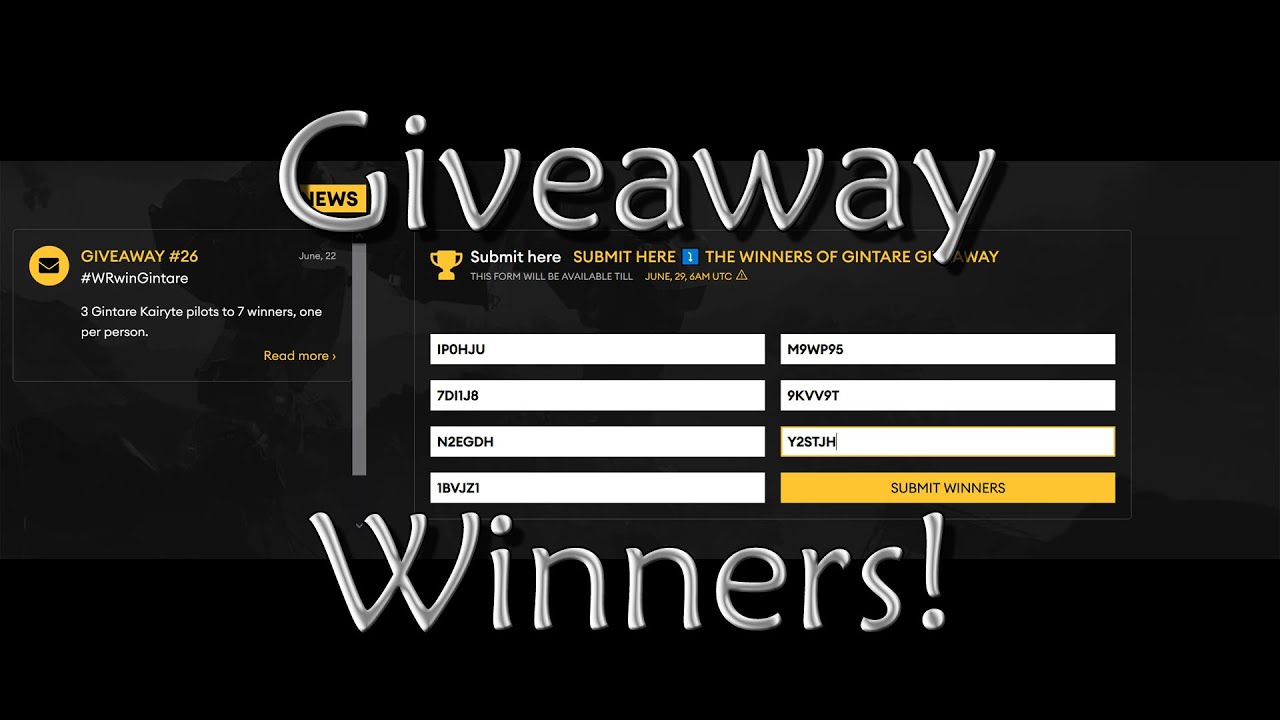 War Robots: GiveAway Winners! Did YOU Win? - YouTube War Robots: GiveAway Winners! Did YOU Win? - YouTube