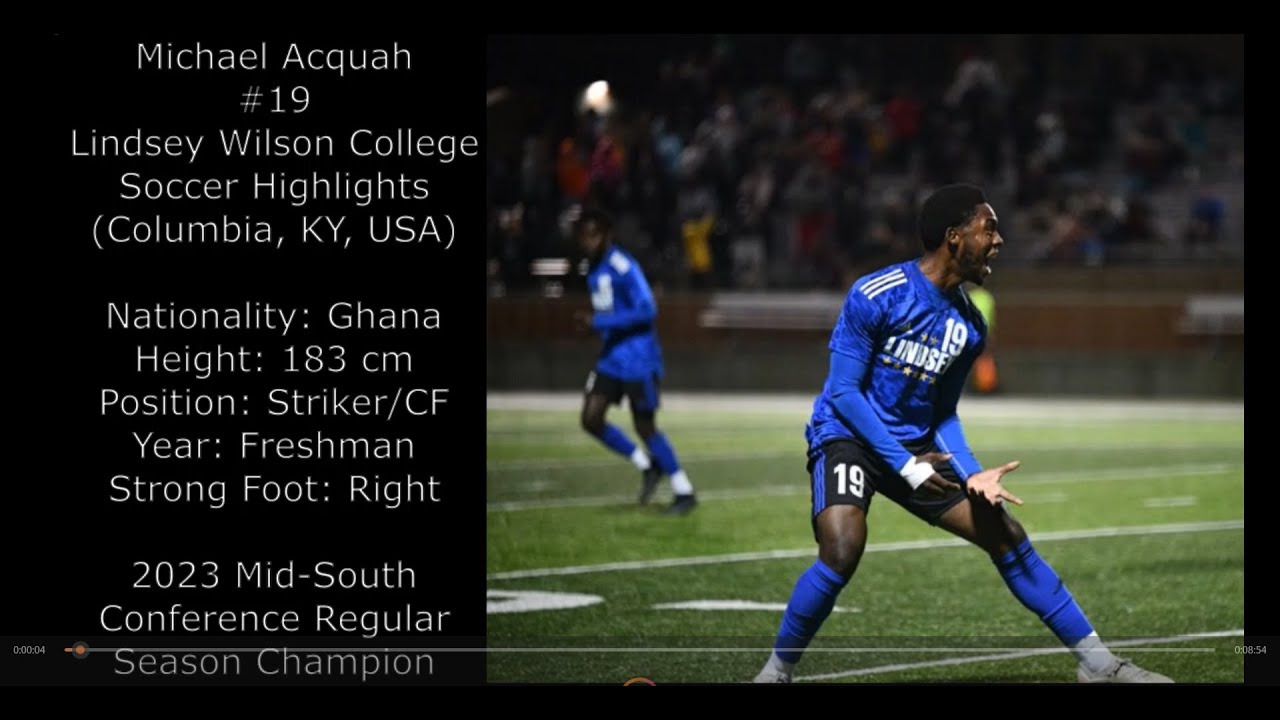 Michael Acquah, Freshman - Lindsey Wilson College Soccer Highlights ...