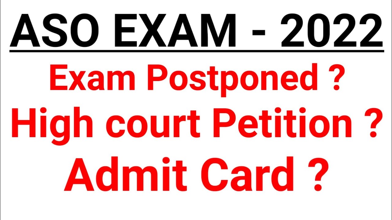 ASO EXAM 2022 || ASO EXAM POSTPONED ? || ASO EXAM Admit Card ? || OPSC ...