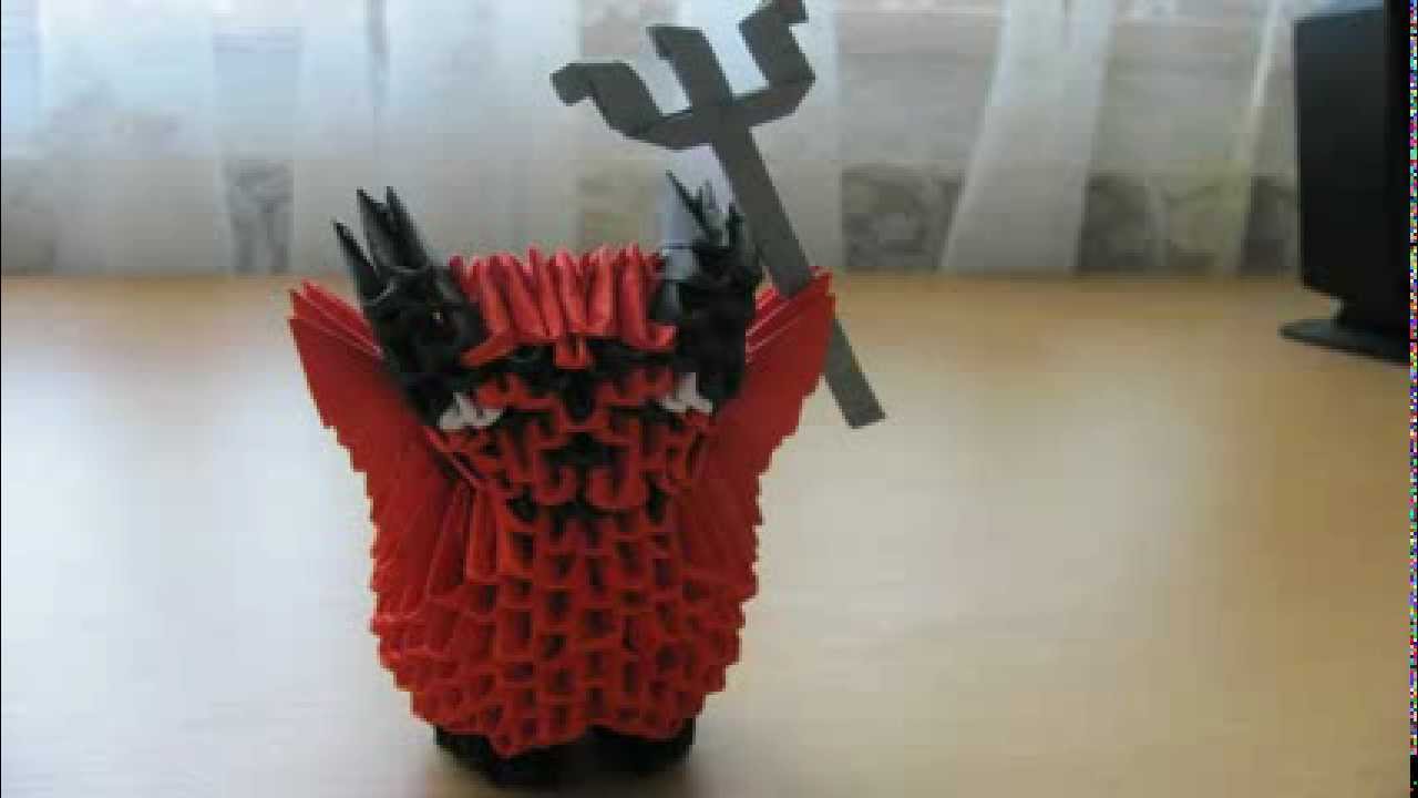 3D origami Devil - YouTube