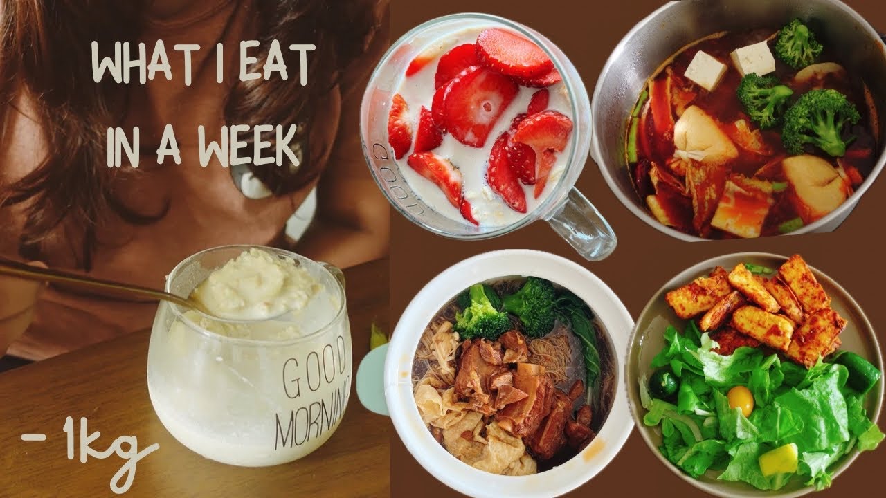 what i eat in a week to lose weight -1kg (diet food + realistic) - YouTube