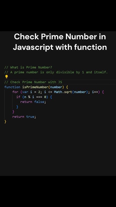Prime Number In Javascript Code Arrays Javascript Learn Learnjs Webdevelopment Top Coder