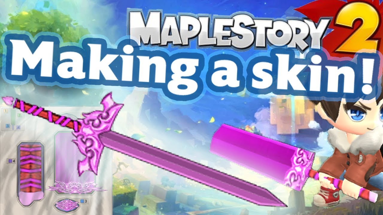 Maplestory 2 - Making a Skin! UGC (Pink Berserker Sword) - YouTube