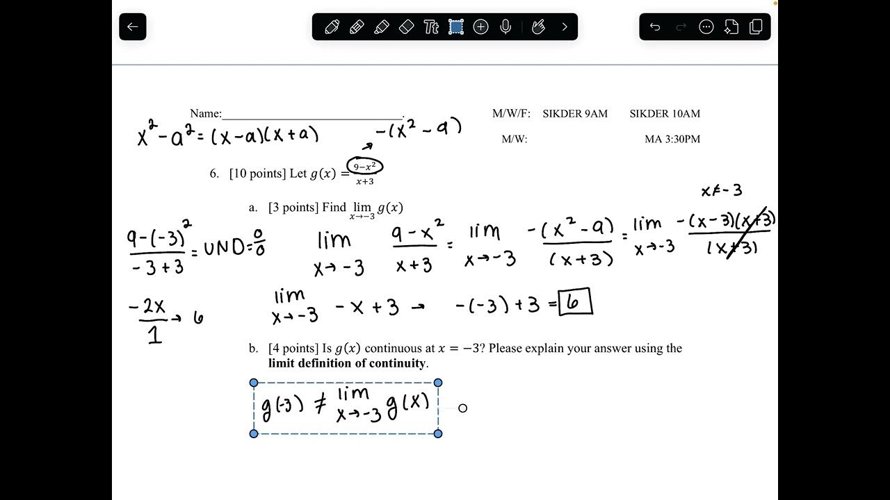 #6 Limit Definition of Continuity & Graphing - YouTube