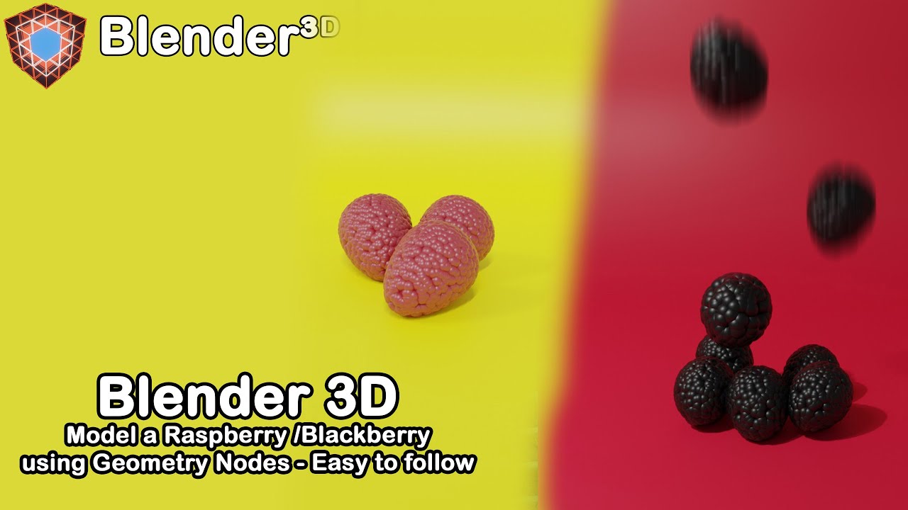 Model Blackberries/Raspberries with Geometry Nodes - Easy - YouTube
