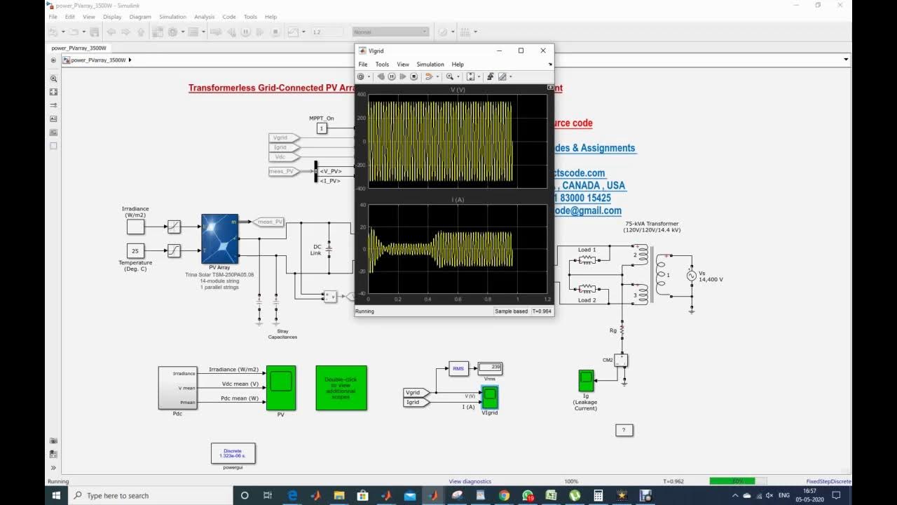 Transformerless Grid-Connected PV Array P&O MPPT inverter control with leakage Current - YouTube