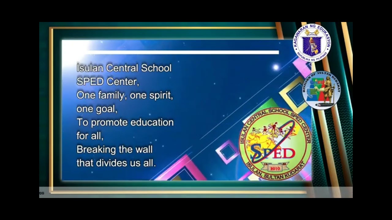 ISULAN CENTRAL SCHOOL SPED CENTER HYMN - YouTube