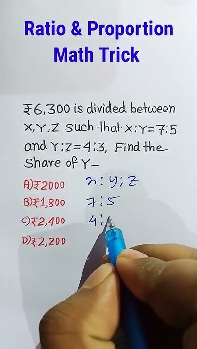 Ratio And Proportion Tricks | Reasoning Ratio Proportion| Partnership Math Tricks| #shorts - YouTube