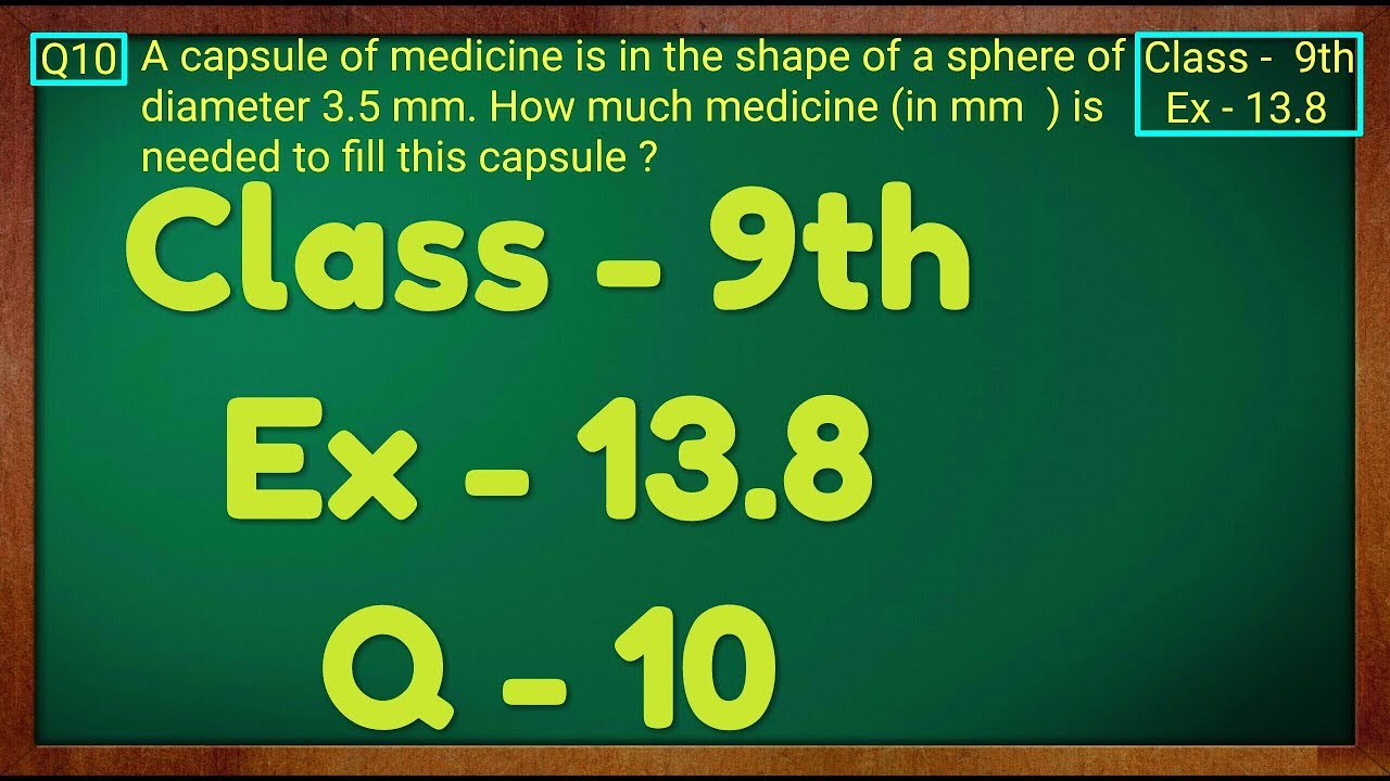 Class 9th Ex 13 8 Q 10 Surface Areas And Volumes CBSE NCERT Class 9th Ex 13 8 Q 10 Surface Areas And Volumes CBSE NCERT
