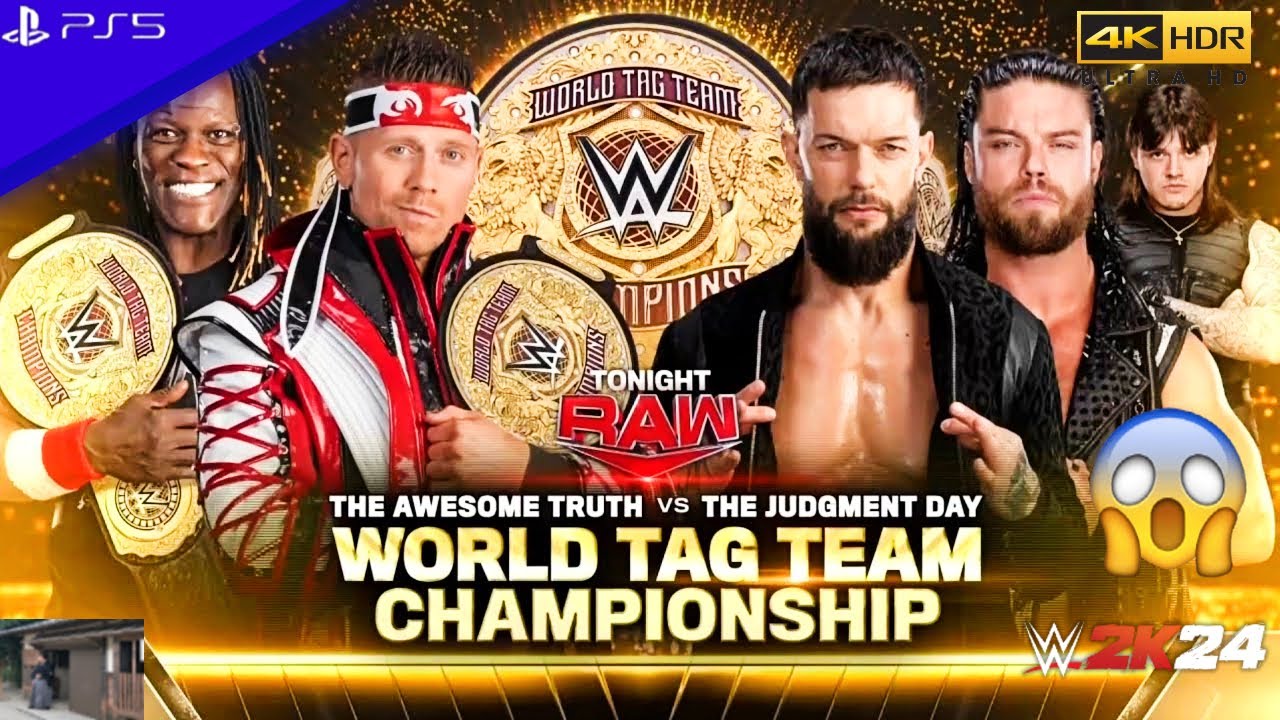 WWE 2K24 (PS5) - THE AWESOME TRUTH vs. THE JUDGMENT DAY | WORLD TAG ...