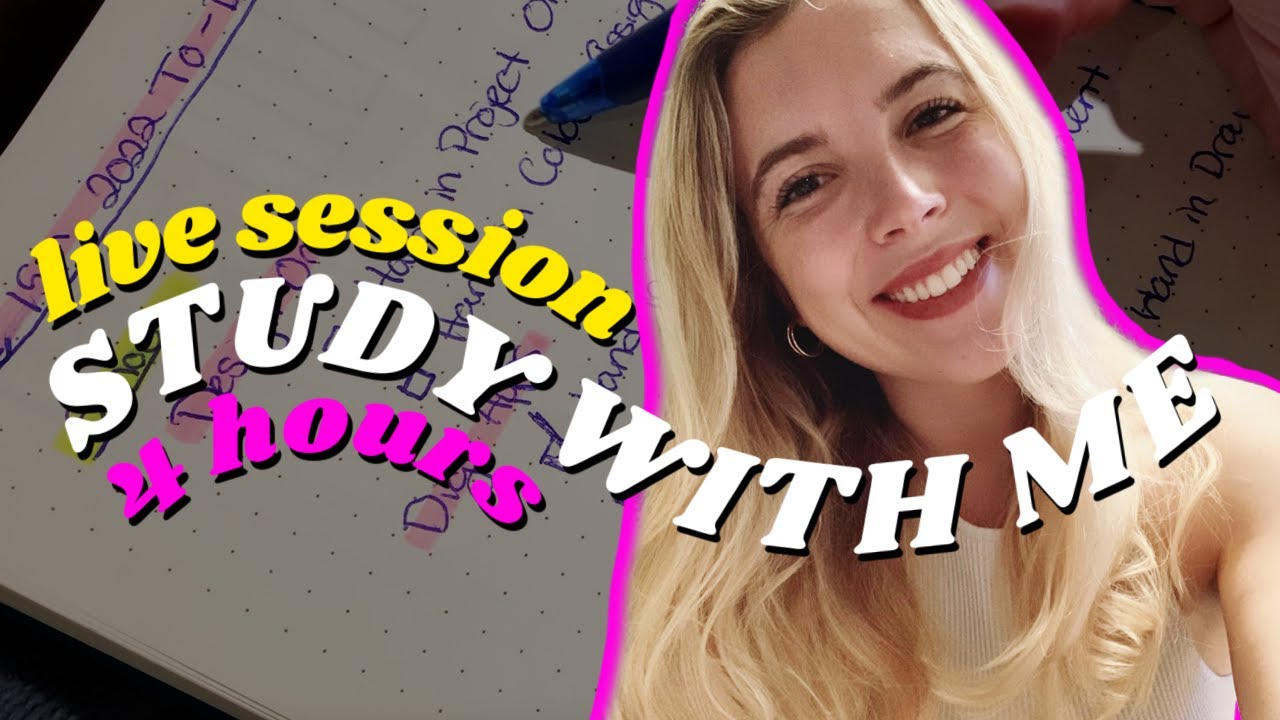 live 4 hour study and work session | study with me live | pomodoro ...
