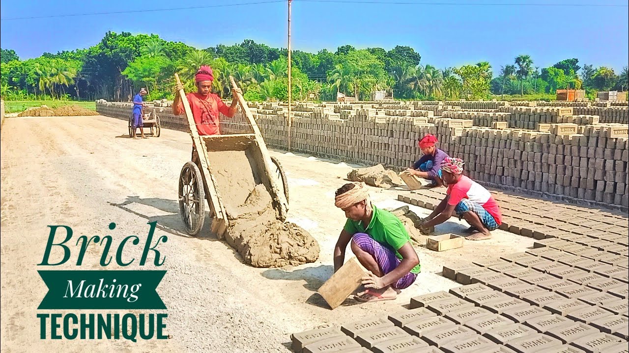MANUAL CLAY HAND BRICK MAKING TECHNIQUE. - YouTube