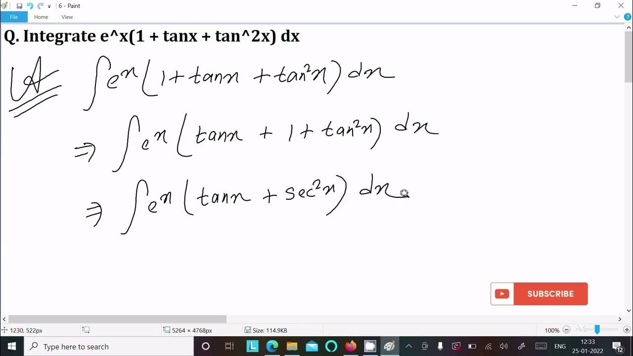 Integrate : ∫ eˣ (1 + tanx + tan²x) dx - YouTube