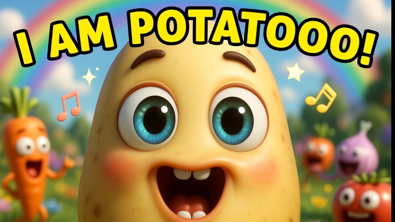 I Am Potatooo! 🥔😂 | Funny Cartoon Potato Song for Kids | Cute Singing ...