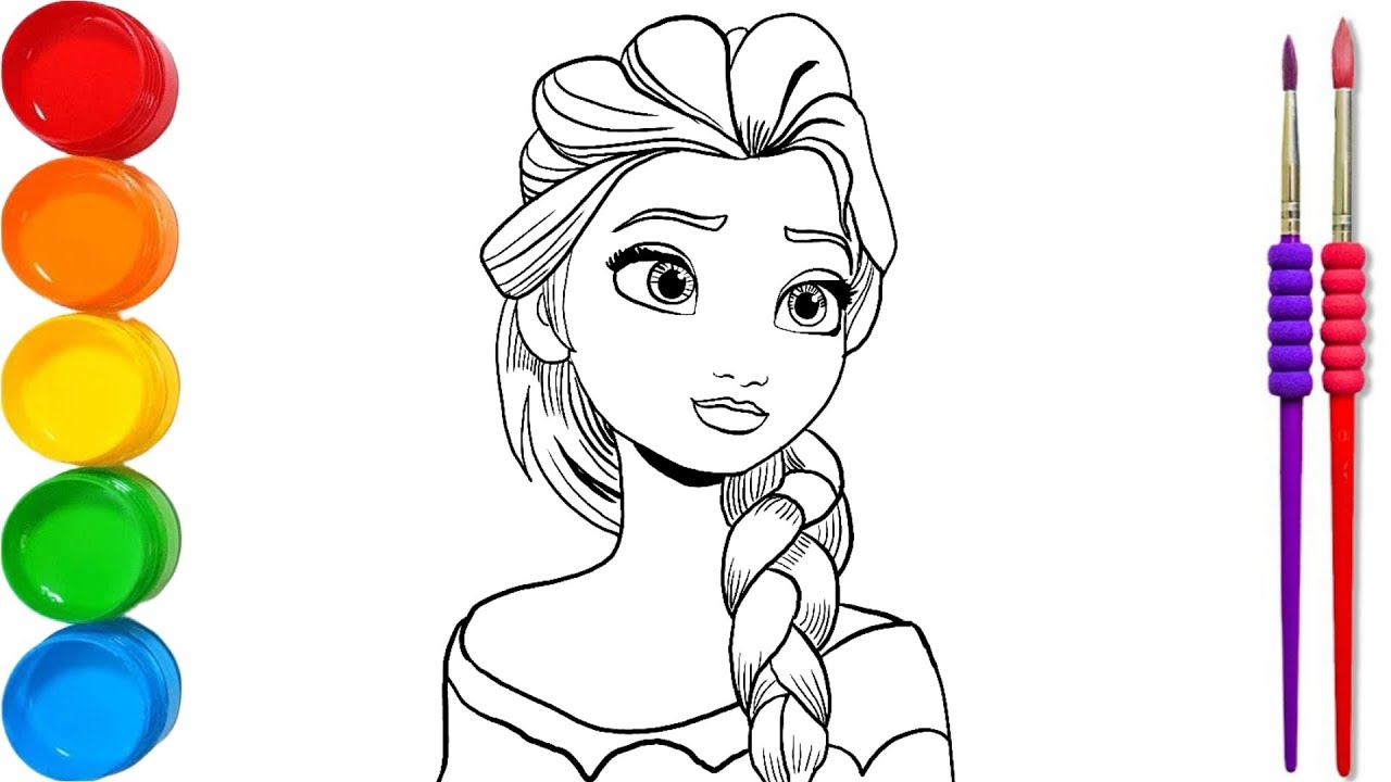 How to Draw ELSA from FROZEN for Kids! Easy Disney Drawings & Art - YouTube