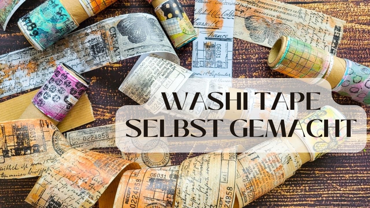 DIY 👉 Selbstgemachtes Washi Tape im Vintage Stil mit der Gelli Plate ...