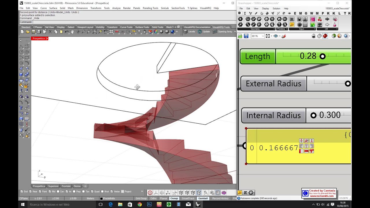 Lesson n00 - Grasshopper - SpiralStaircase - YouTube