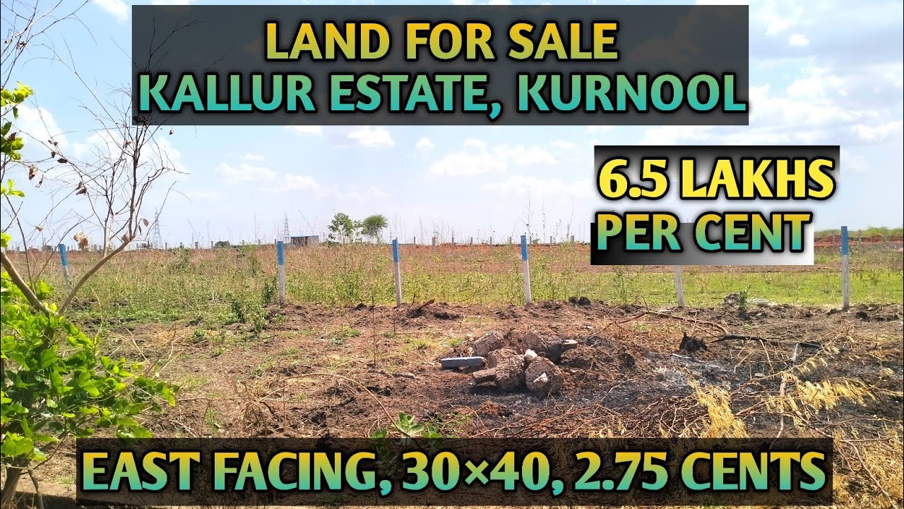 LAND FOR SALE || 30×40 || EAST FACING || KULLUR ESTATE || KURNOOL ...