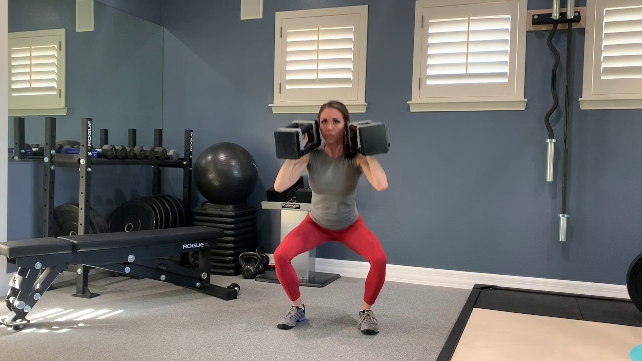 Front rack DB squats - YouTube