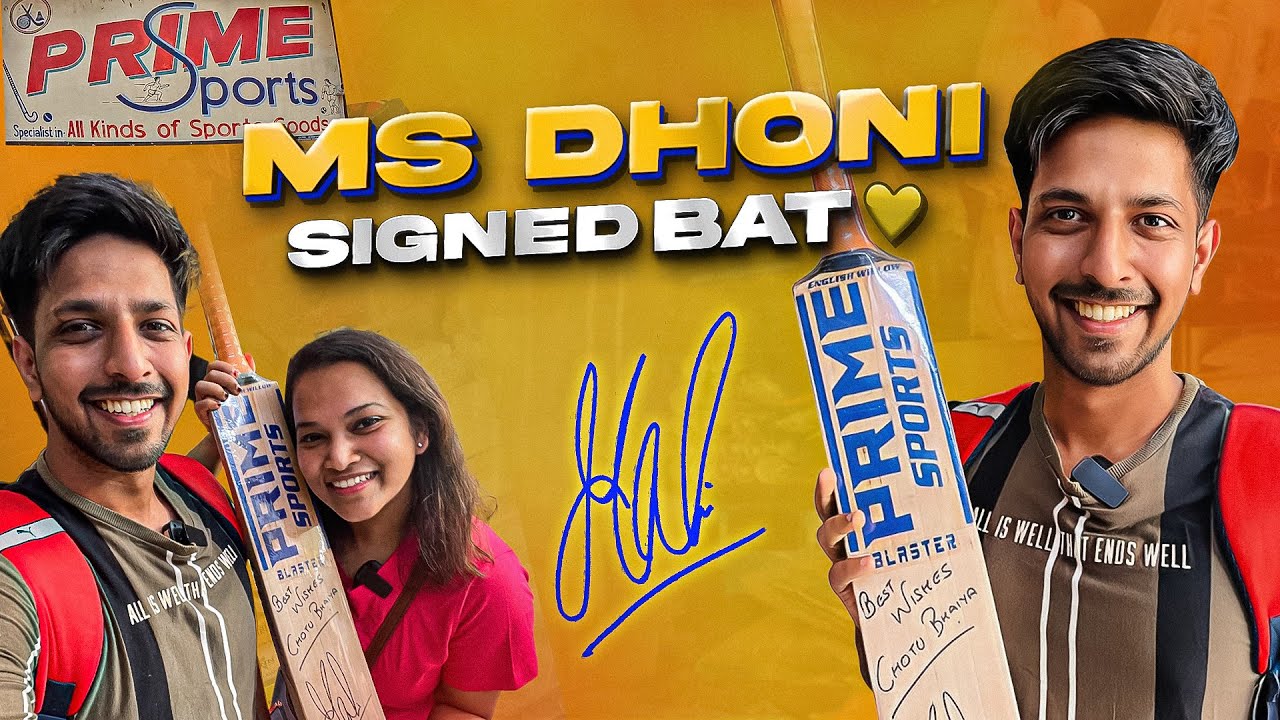 MS DHONI Signed Bat 💛😍 *Emotional moment* - YouTube