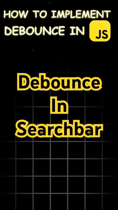 Debounce in Searchbar using JavaScript | HTML CSS JS - YouTube