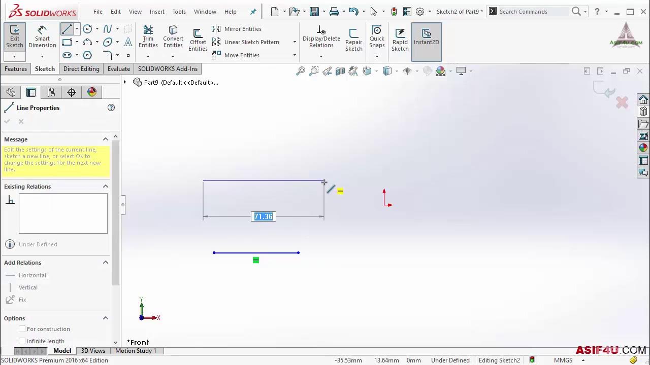Solidwork Add Dimension using numeric input - YouTube