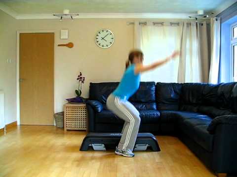 Cardio - Step (Astride Jumps with Squat).avi - YouTube