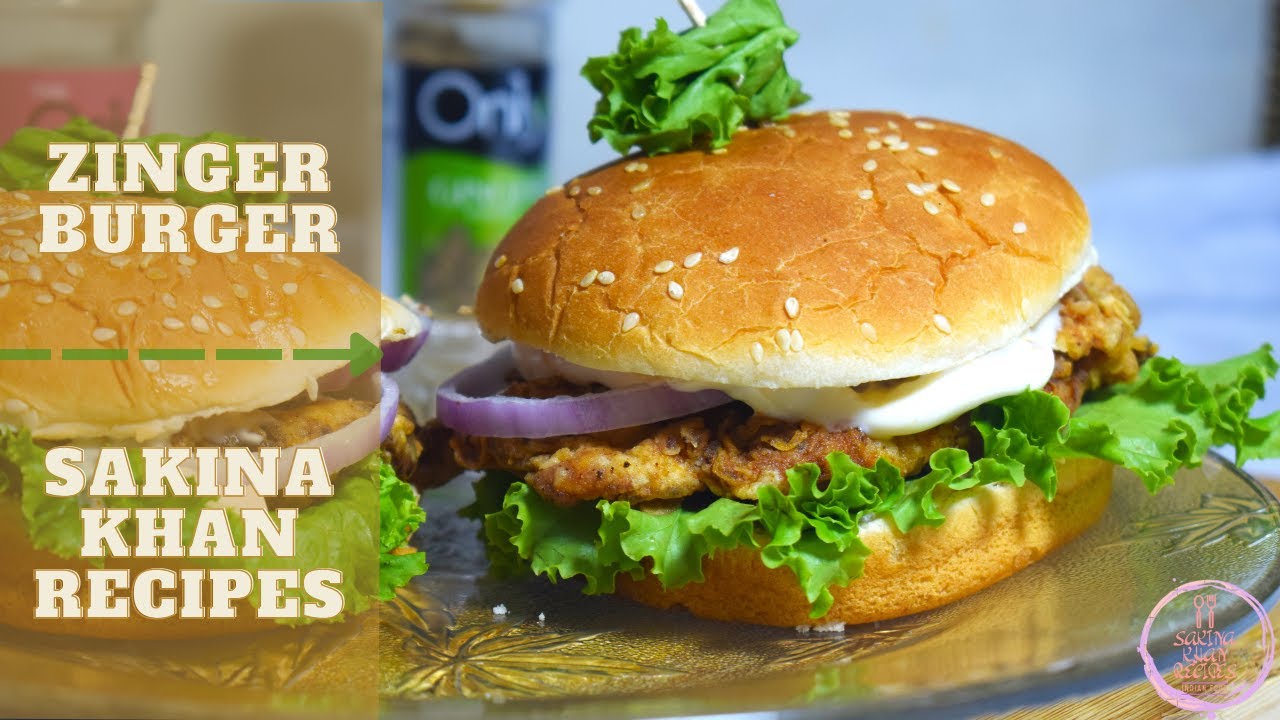 ZINGER BURGER | KFC style Zinger Burger Recipe | Crispy Chicken Burger ...