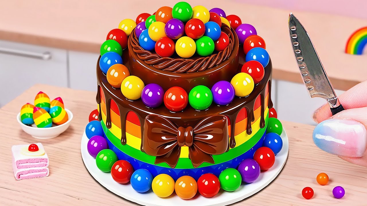 Kue Mini Cokelat Berlapis Permen 🍬 Ide Chocolate Drip yang Memuaskan 🎂 ...