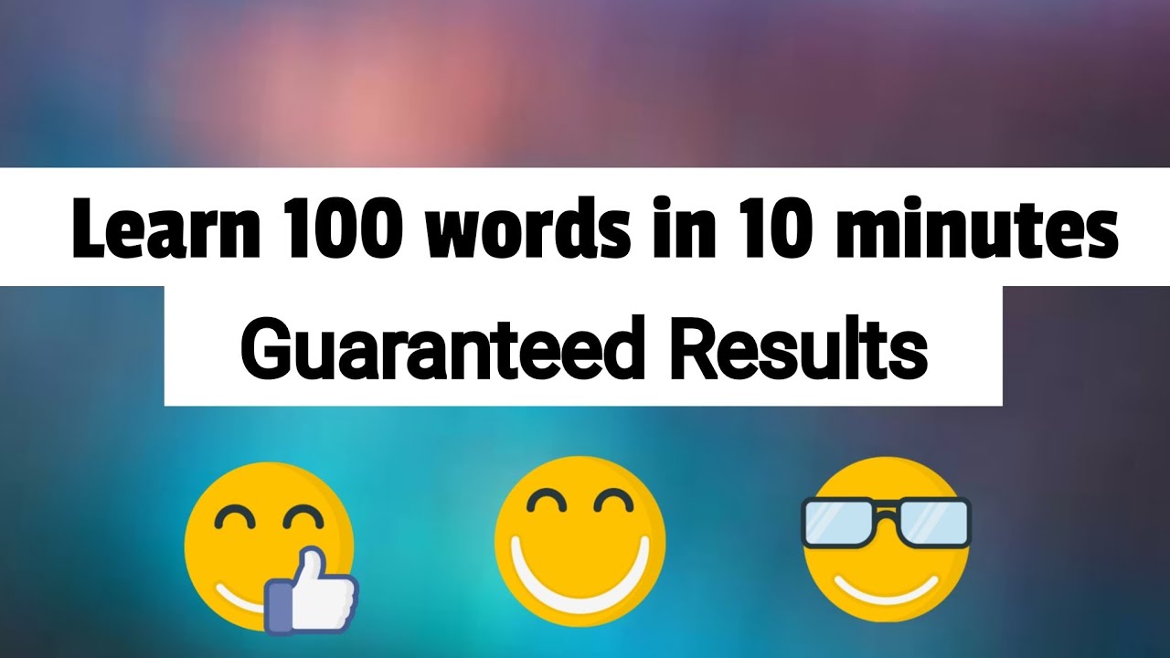 Learn 100 words in 10 minutes !! ( PART-1) - YouTube