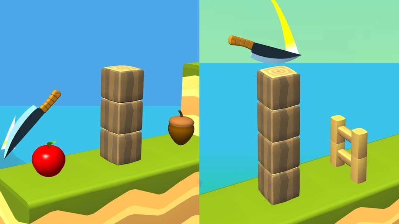 Knife Jump! Very Satisfying And Relaxing ASMR Slicing Game - YouTube
