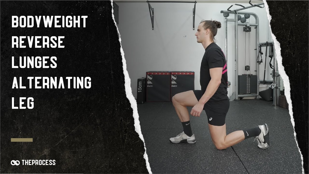 Bodyweight Reverse Lunges Alternating Leg - YouTube