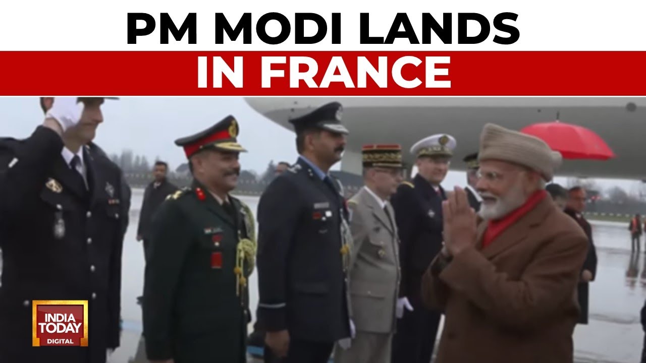 PM Modi Lands In France | PM Modi's Two Day Visit To France | PM Modi ...
