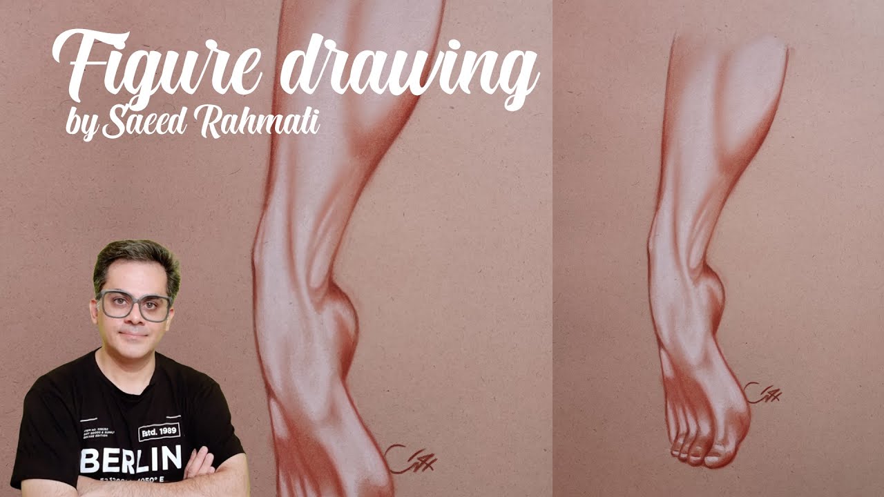 Step by step drawing tutorial: how to draw feet with pastels - YouTube