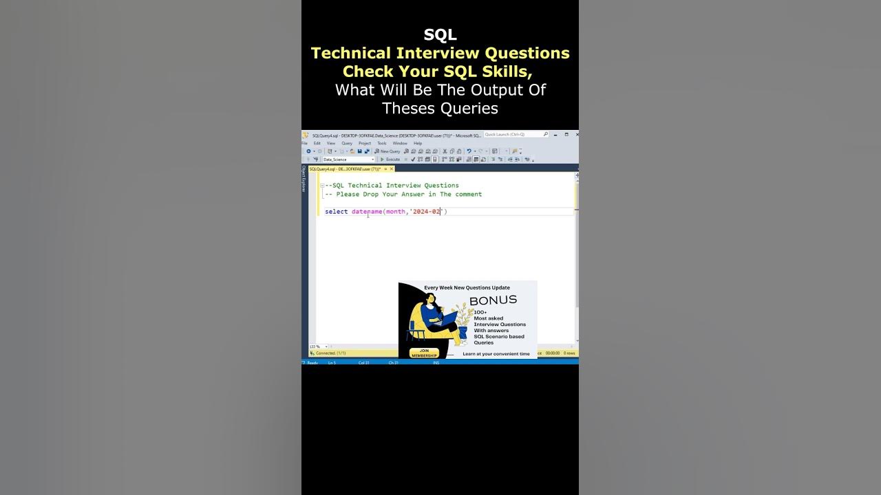 Sql Query Technical Interview Preparation For 2 Years Experience Sqlinterviewquestions Youtube