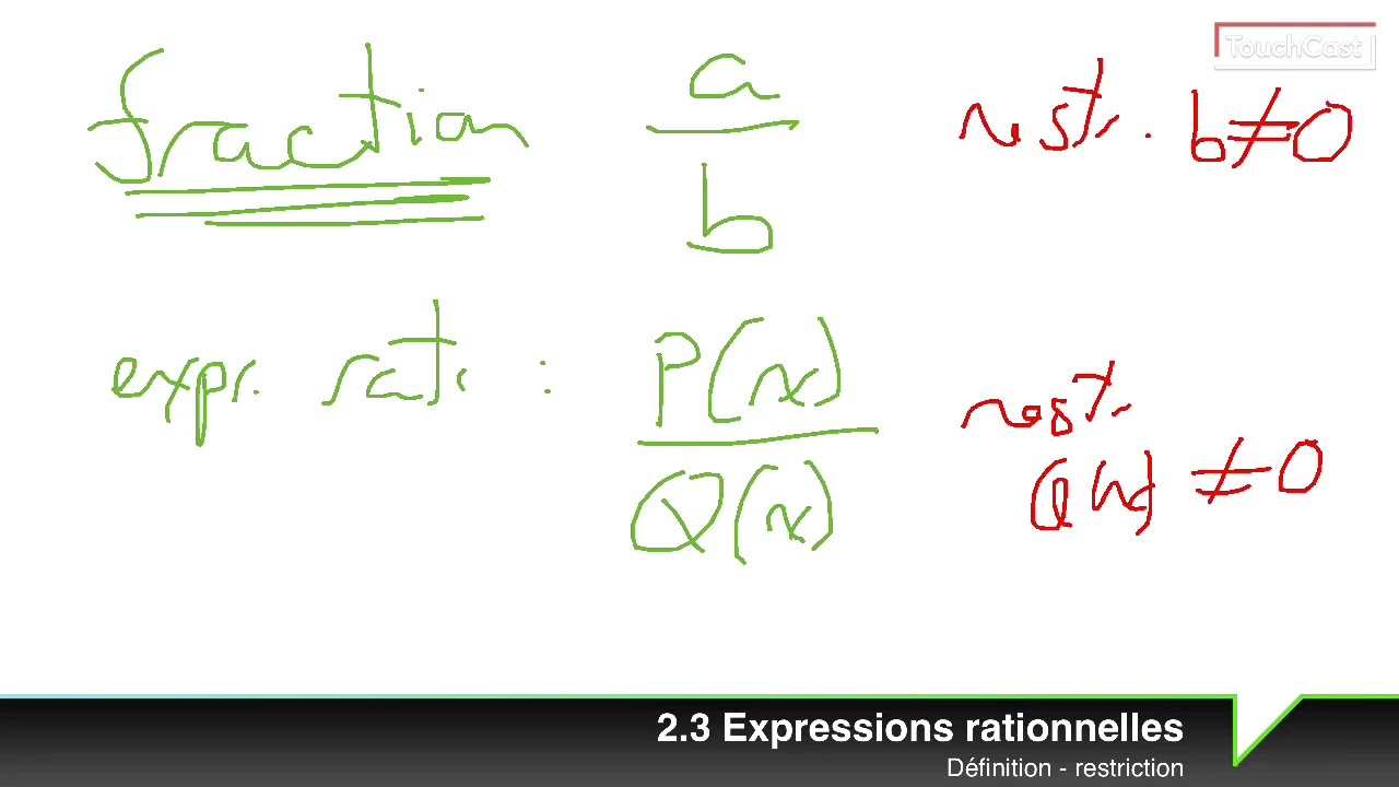 2.3 Expressions rationnelles - définition (SN4) - YouTube