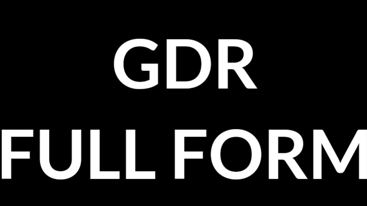 GDR Full Form || GDR || Full Form || GDR Meaning - YouTube