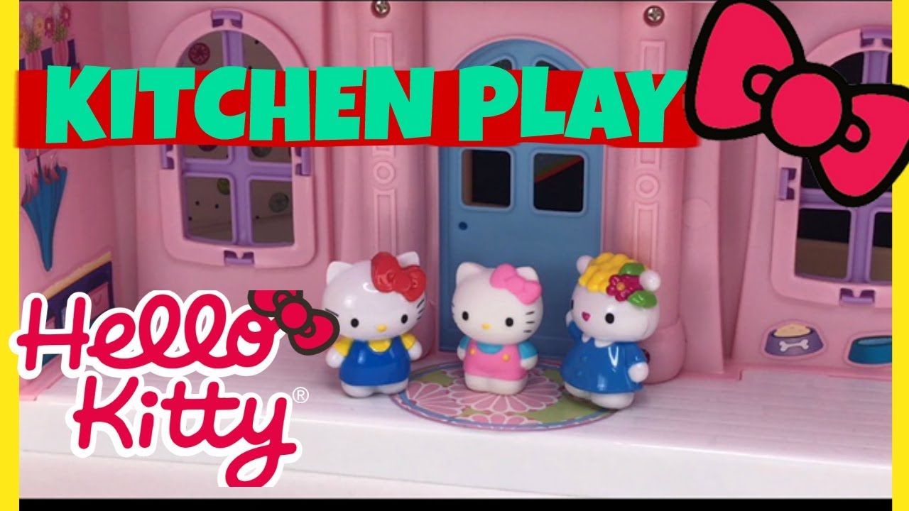 HELLO KITTY Kitchen Pretend Play with Friends | Toys Galaxy Reviews ...