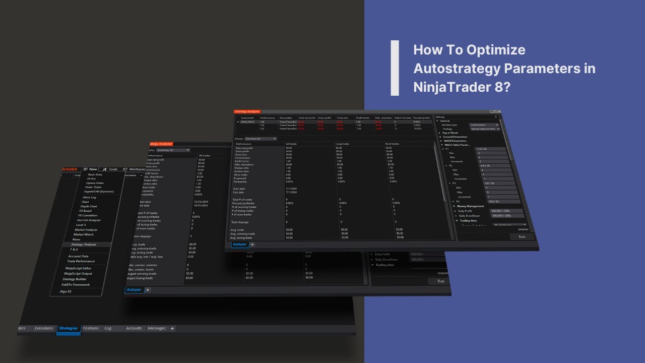 How To Optimize Autostrategy Parameters in NinjaTrader 8 - YouTube