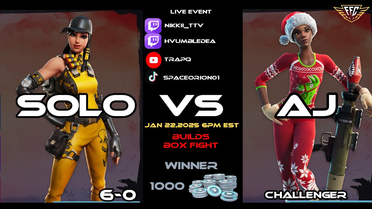 FFC [Fortnite Fighters Championship] SOLO vs AJ (BUILDS) Winner ...