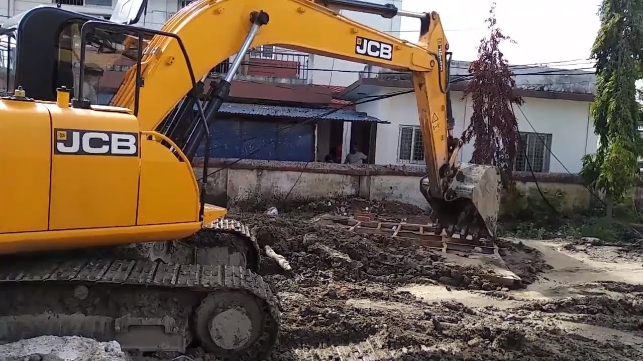JCB Excavator at Work - Amazing JCB Working with Hugh Metal Blocks ...