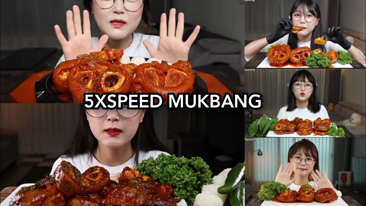 BEST BRAISED OX FEET EATING COMPILATION ASMR | 5XSPEED EATING MUKBANG ...