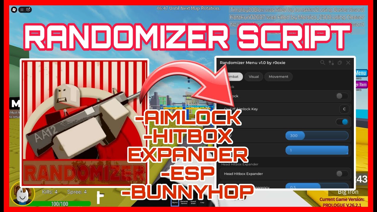Roblox Randomizer Script (Aimlock, ESP, Hitbox Expander, Bunny Hop) - YouTube