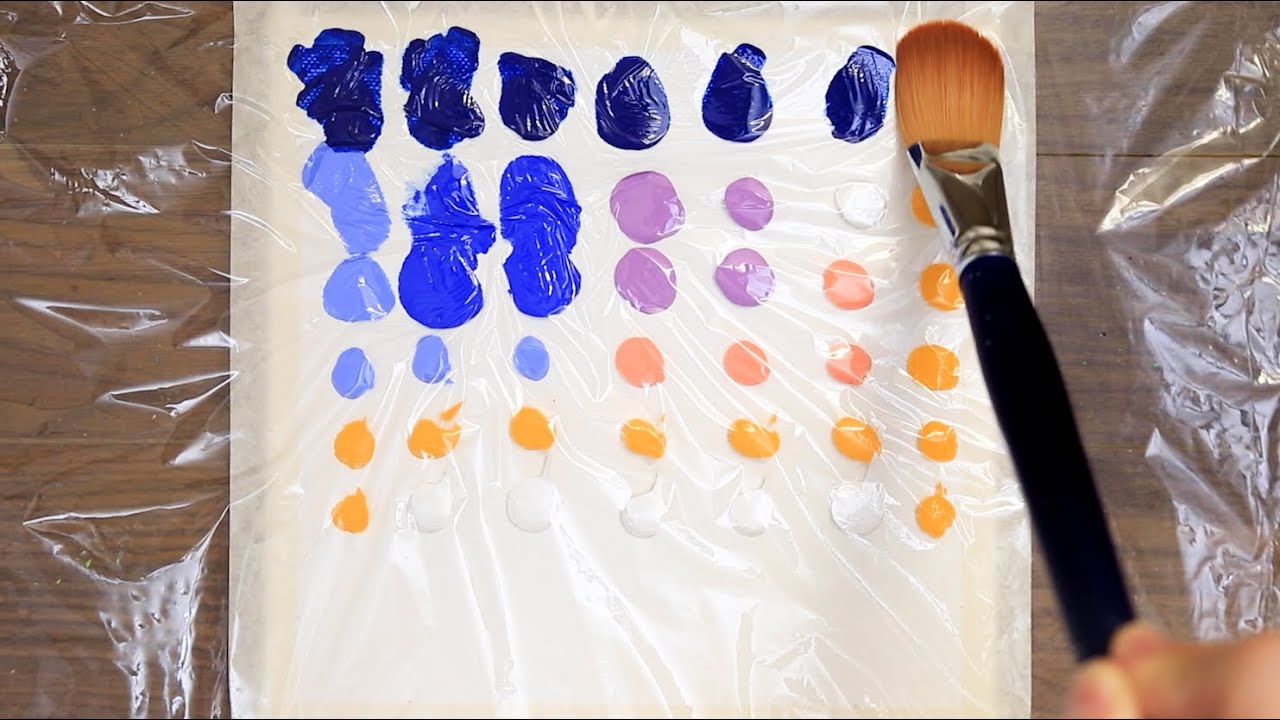How To Draw Sky With Cling Film｜Texture Acrylic Painting on Canvas Step ...