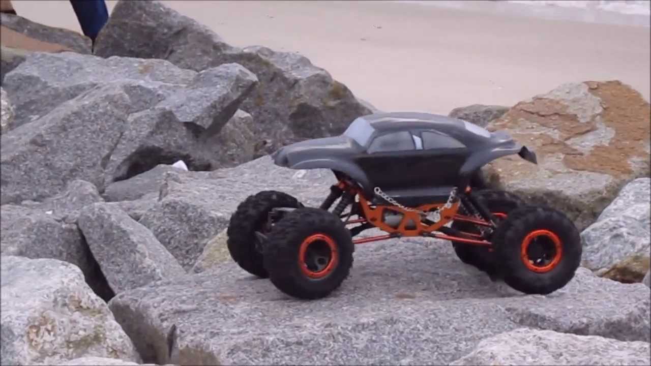 HSP Rock Crawler 1/10 at the beach - YouTube