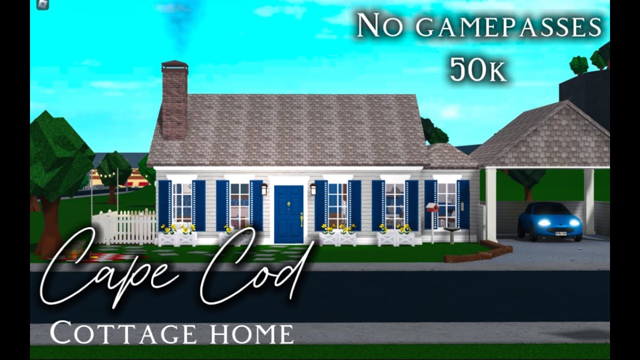 Bloxburg: 50k Cape Cod Cottage House | NO GAMEPASS | speedbuild & tour ...