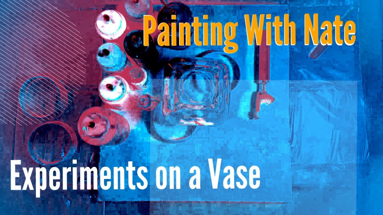 Experiments with acrylic paint pours on vases. - YouTube