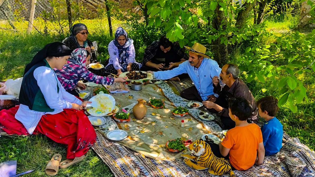 Cooking grilled chicken in the wonderful village/ cooking Iranian kabab ...